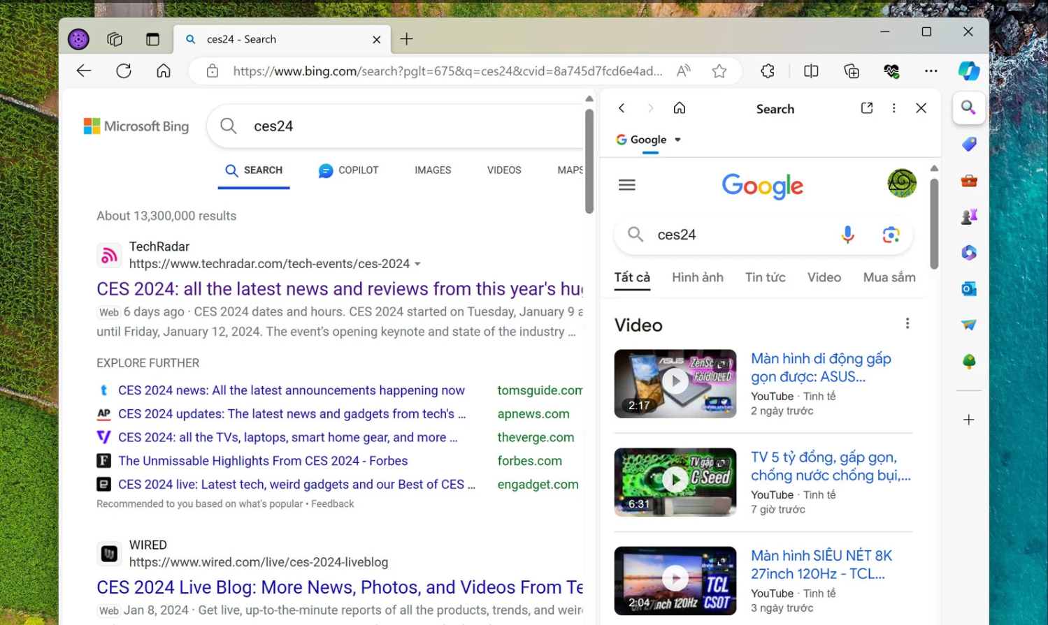 Cách tìm kiếm bằng 2 công cụ tìm kiếm khác nhau cùng một lúc trên ...